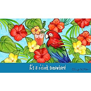 Toland Home Garden 800257 It's Five Summer Door Mat 18x30 Inch Flower Outdoor Doormat for Entryway Indoor Entrance