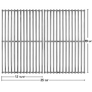 Hongso 19 1/4 inch SUS 304 Grill Grates and 17 3/4 Inch Heat Plates for Jenn-Air 720-0163 Nexgrill 720-0163 Gas Grills