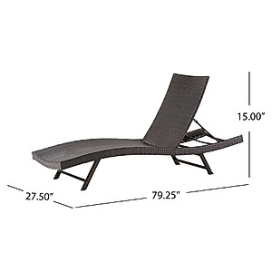 Ochangqi Lounge Chair Outdoor with 4 Adjustable Backrest, Wicker Chaise Lounge Chair Outdoor with Metal Frame, Outdoor Lounge Chairs All Weather Patio,Beach, Pool Side, Outdoor (Brown)