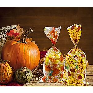 Fall Cellophane Bags 160 Pcs Fall Treat Bags Fall Goodie Bags Fall Candy Bagsfall Snack Bags Fall Treat Bags With Ties Autumn Treat Bags Fall Party Bags With Gold Twist Ties For Thanksgiving Fall