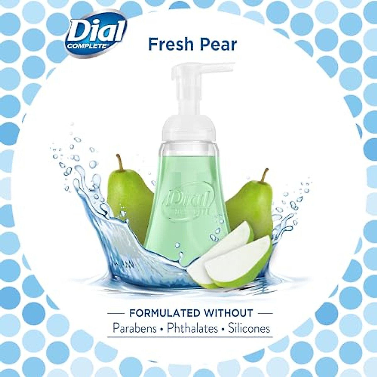 Dial Complete Antibacterial Foaming Hand Wash, Fresh Pear, 7.5 fl oz (Pack of 8)