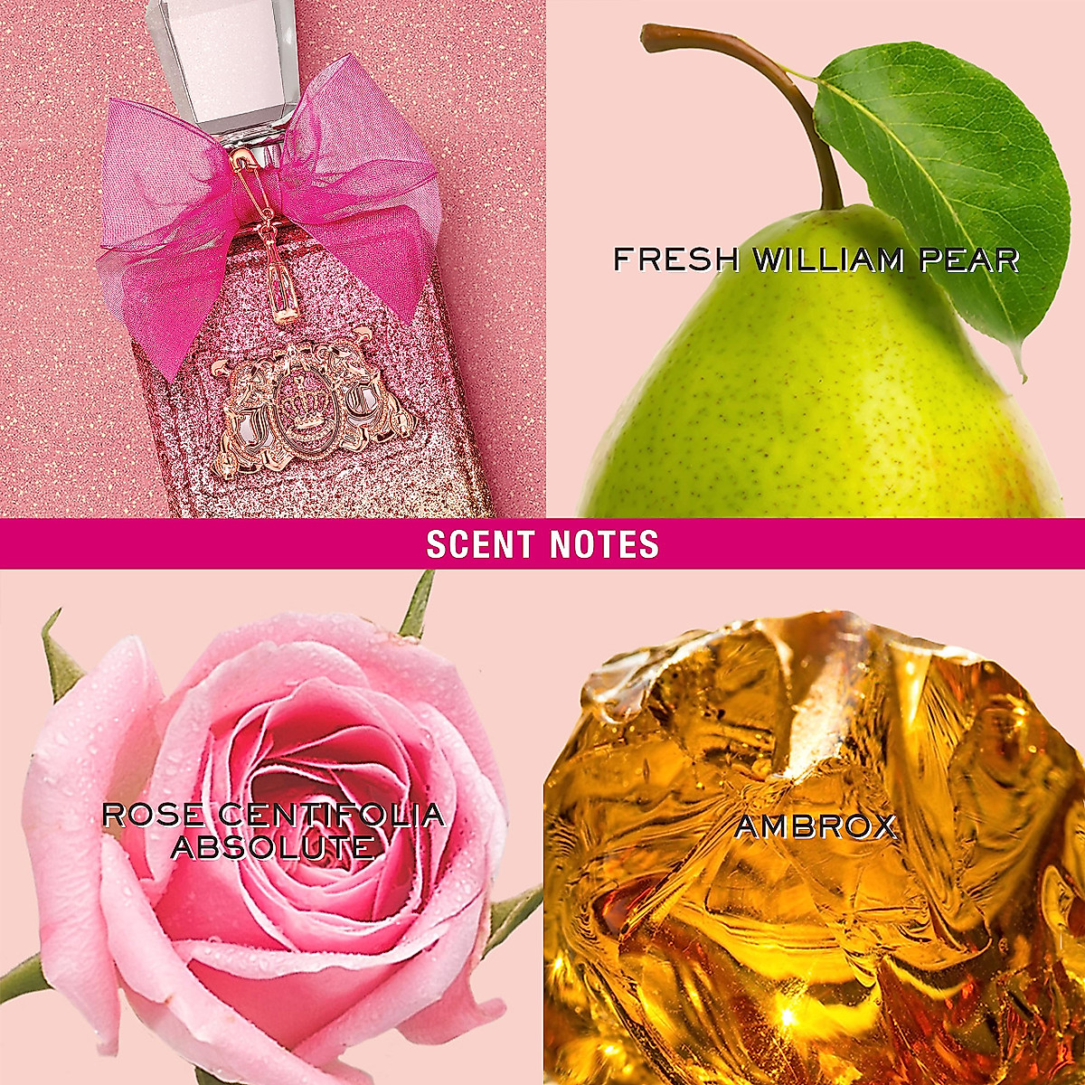 Women's Perfume by Juicy Couture, Viva La Juicy Rose, Eau De Parfum EDP Spray, 3.4 Fl Oz