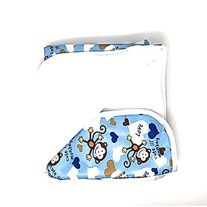 Designer Pattern Ultra-soft Large 29" x 29" Washable Baby Changing Pad (Blue Monkey)