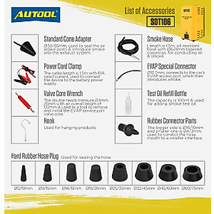 AUTOOL Automotive Smoke Leak Detector Evap Car Pipe Leakage Tester Fuel Leak Locator Universal for Motorcycle/Car/Truck