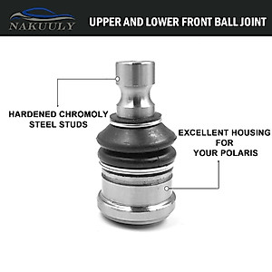 Nakuuly Upper and Lower Front Ball Joint 4 Pcs Compatible with Polaris RZR 570 800 900 All Models Ranger Sportsman Scrambler Replaces # 7061220 7061187 7081505 7081580