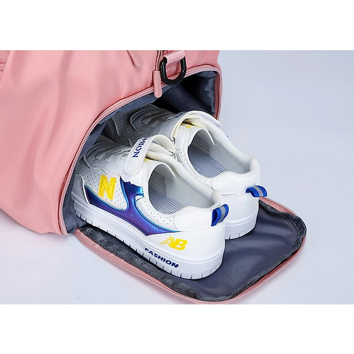 Sports bag, leisure bag, fitness bag, travel bag Womens Sports Gym Bag Backpack Travel Duffle Bag with Wet Pocket Shoes Compartment, Overnight Bag Foldable Pink outdoor (pink)