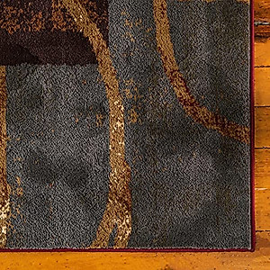 Unique Loom Barista Collection Area Rug - Kouillou (7' 10" x 10' Rectangle, Multi/ Brown)