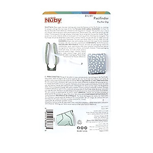 Nuby Pacifinder Pacifier Clip, 2 Pack Pacifier Holder for Boy, Blue Dots and Green Dino