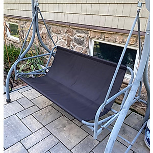 J&C Patio Swing Seat Cover Replacement 600D Heavy Duty Swing Cushion Cover Outdoor Swing Seat Support Waterproof UV Resistant for 3 Seater Durable Swing Covers for Frame (62x20.4x20.4inch)