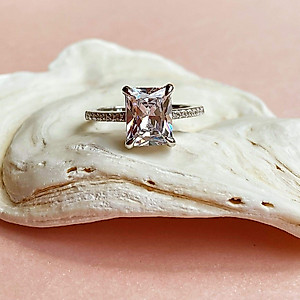 925 Sterling Silver 9x7mm 2.5 Ct Radiant-cut Bridal Ring Solitaire Engagement Anniversary Wedding Ring (7)