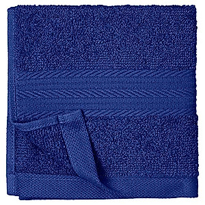 Amazon Basics Fade-Resistant Cotton Washcloth - 12-Pack, Navy Blue