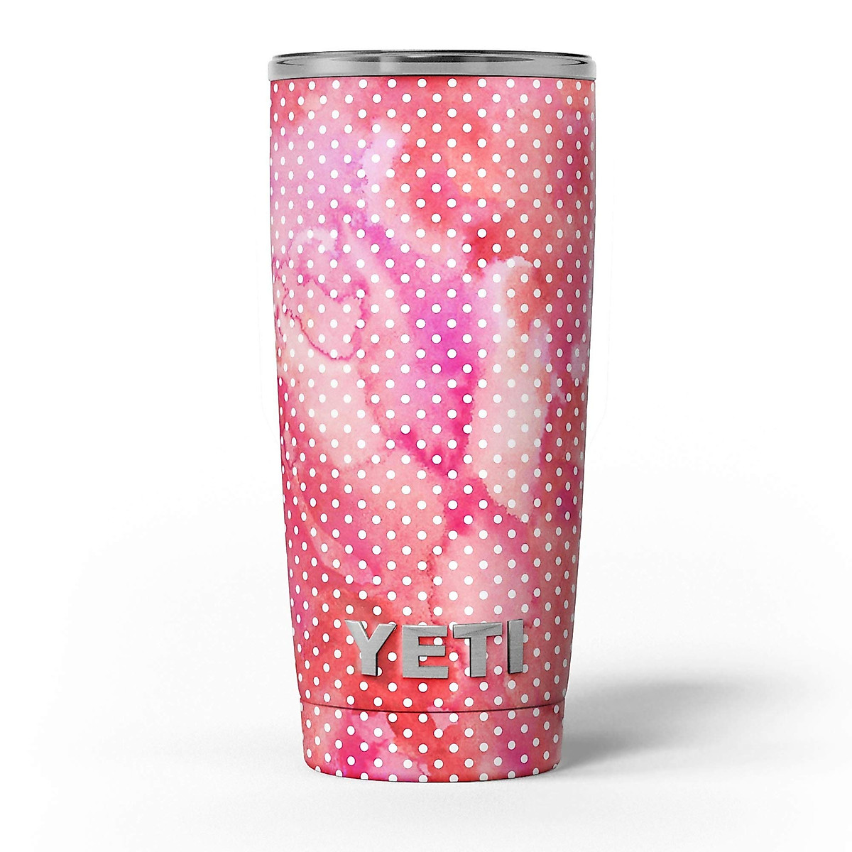 Design Skinz The Red and Pink Watercolor Polka Dots - Skin Decal Vinyl Wrap Kit Compatible with The Yeti Rambler Cooler Tumbler Cups