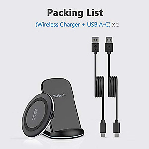 Yootech Wireless Charger,[2 Pack] 10W Max Wireless Charging Pad Stand Bundle,Compatible with iPhone 14/14 Plus/14 Pro/14 Pro Max/13/SE 2022/12/11/X/8,Galaxy S22/S21/S20,AirPods Pro 2 (No AC Adapter)