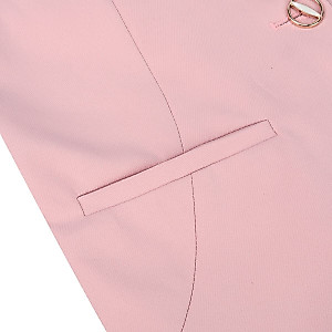 YUNCLOS Women's 2 Piece Office Work Suit Set One Button Blazer and Pants Pink