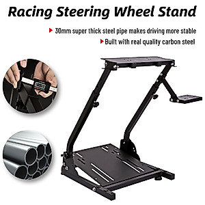 Minneer Steering Racing Wheel Stand Fit for Logitech G25, G29, G920, G923, Thrustmaster TMX, t80, Fanatec, PS4, PC Gaming Simulator Cockpit Wheel, Pedal & Shifters Not Included