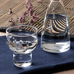 東洋佐々木ガラス Toyo Sasaki Glass 00301-76 Cold Sake Glass, 2.4 fl oz (70 ml), Kiriko Cup, Plum Kiriko Cup, Made in Japan