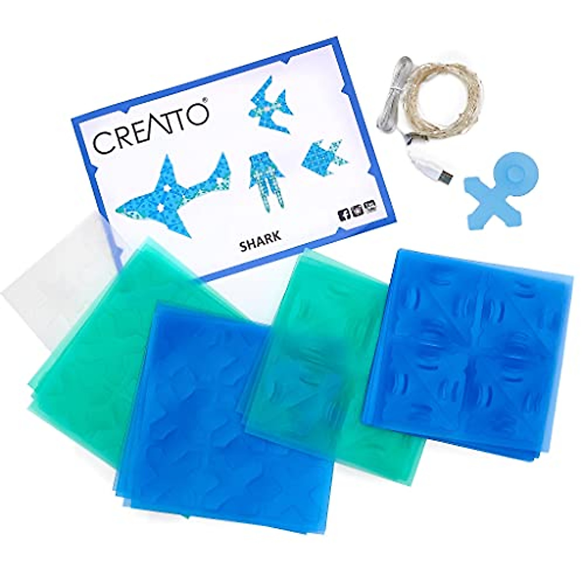 Thames & Kosmos Creatto: Shimmer Shark & Ocean Pals Light-Up Craft Puzzle from
