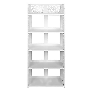 Shoe Cabinet Rack,Shoe Rack with White Chic Hollow Shoe Closet Wood Plastic Plate Baroque Storage Organizer Stand Shelf Holder Space Saving (5 Tier)