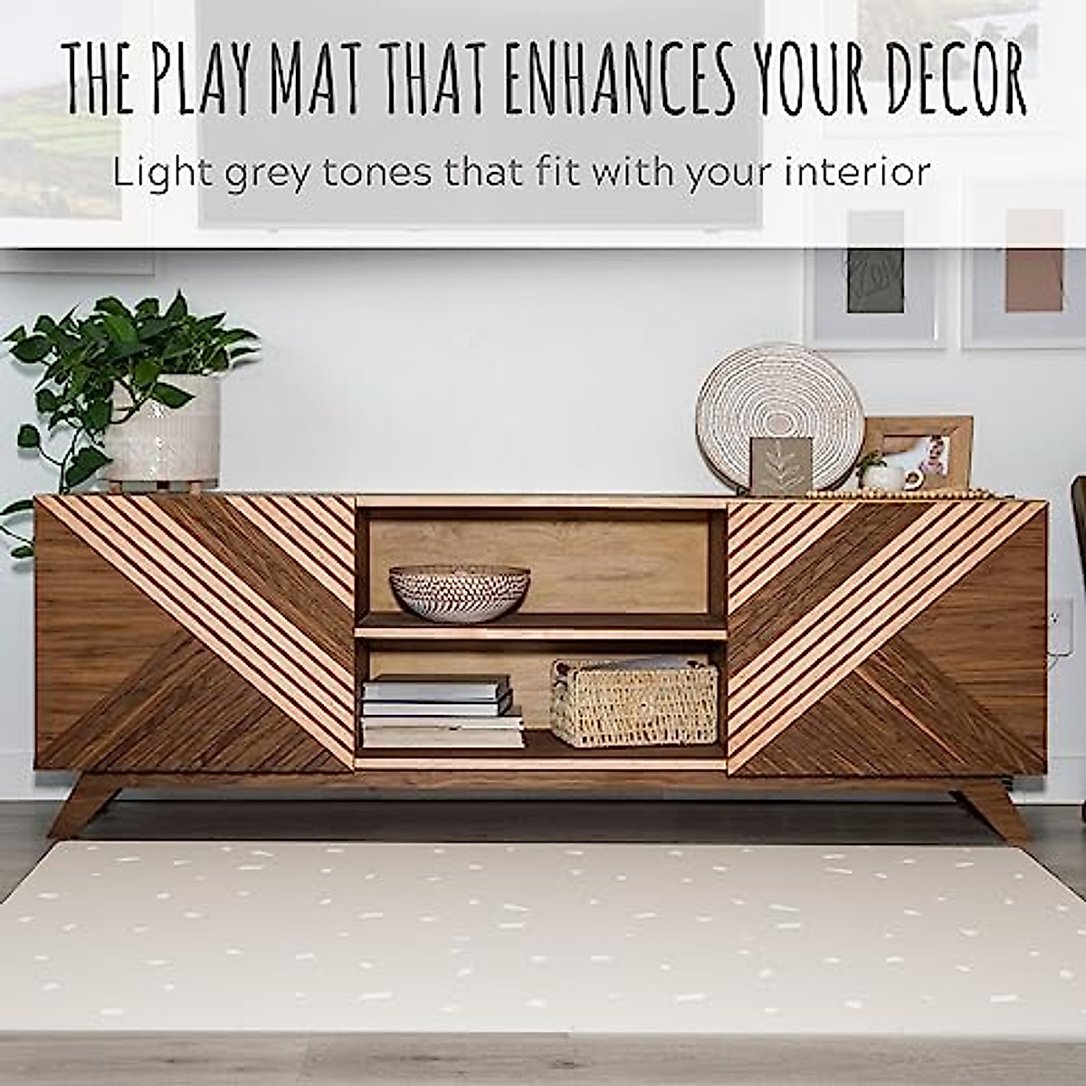 Stylish Baby Play Mat - Soft, Easy to Clean 5.6 x 4 ft. Floor Mat Creates A Safe Play Area for Your Baby Boy or Girl - The Perfect Modern Foam Playmat Fits Nicely with Your Kids Playroom Or Home Decor