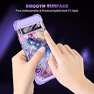 Uamark for Google Pixel 7 Pro Case,Three Layer Heavy Duty Sturdy Shockproof Full Body Drop Protective Women Girl Cover with 2 Camera Lens Protector Case for Google Pixel 7 Pro 5G (2022),Purple