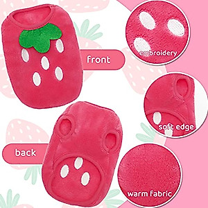 TUKOAW Guinea Pig Clothes - Cute Strawberry & Carrots Pet Colthes for Guinea Pig Rabbit Ferret Rat Chinchilla Kitten MiniDogs - Soft Warm Guinea Pig Costume for Winter Fall