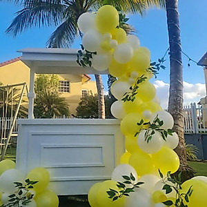 Yellow and White Balloons, 60pcs 12 Inch Yellow White Balloons Latex Helium Party Balloons for Birthday Baby Shower Sunflower Honeybee Theme Engagement Anniversary Bachelorette Party Supply Decoration