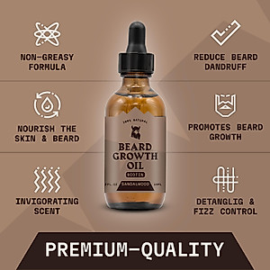 Striking Viking Biotin Sandalwood Beard Oil - Thickening & Conditioning Serum for Facial Hair Growth, 2 Fl Oz (Pack of 1)