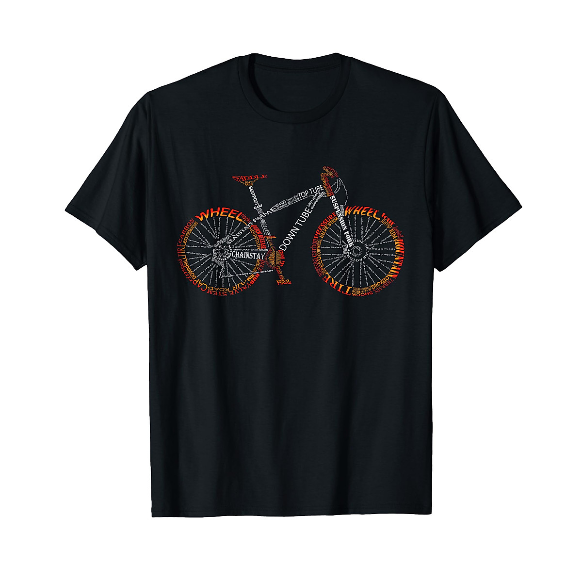 Bicycle Amazing Anatomy Mountain Bike Fire Red T-Shirt