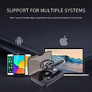 Bluetooth Earpiece for Cell Phones, Bluetooth V5.1 Headset with Charging Case, Waterproof Hands-Free Earphones Wireless Headphone, for Business/Office/Driving Compatible with Android/iPhone