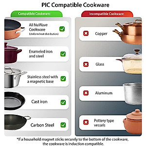 Nuwave Precision Induction Cooktop Gold, 12” Shatter-Proof Ceramic Glass Surface, Large 8” Heating Coil, Portable, 51Temp Settings 100°F to 575°F, 3 Wattage Settings 600, 900, and 1500 Watts