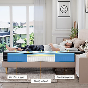 Full Size 8 Inch Hybrid Mattress, Memory Foam Hybrid Full Mattress in a Box, Individual Pocket Spring Breathable Comfortable for Sleep Supportive and Pressure Relief, Medium Firm (8 Inch, Full)