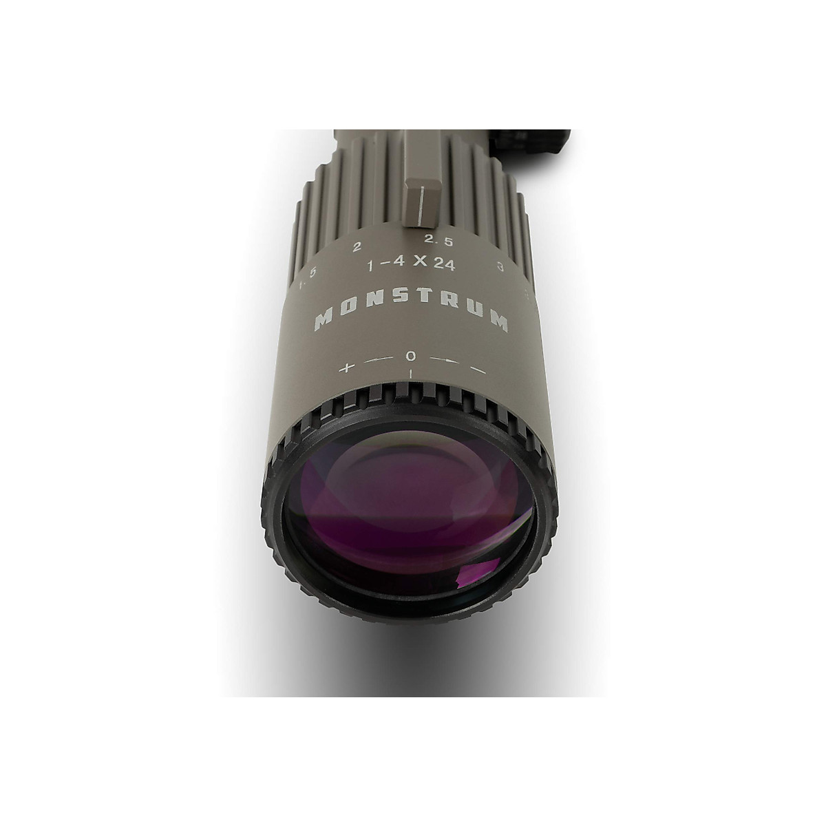 Monstrum Alpha Series 1-4x24 First Focal Plane FFP Rifle Scope | ZR300 H-Series Offset Scope Mount | Flat Dark Earth | Bundle