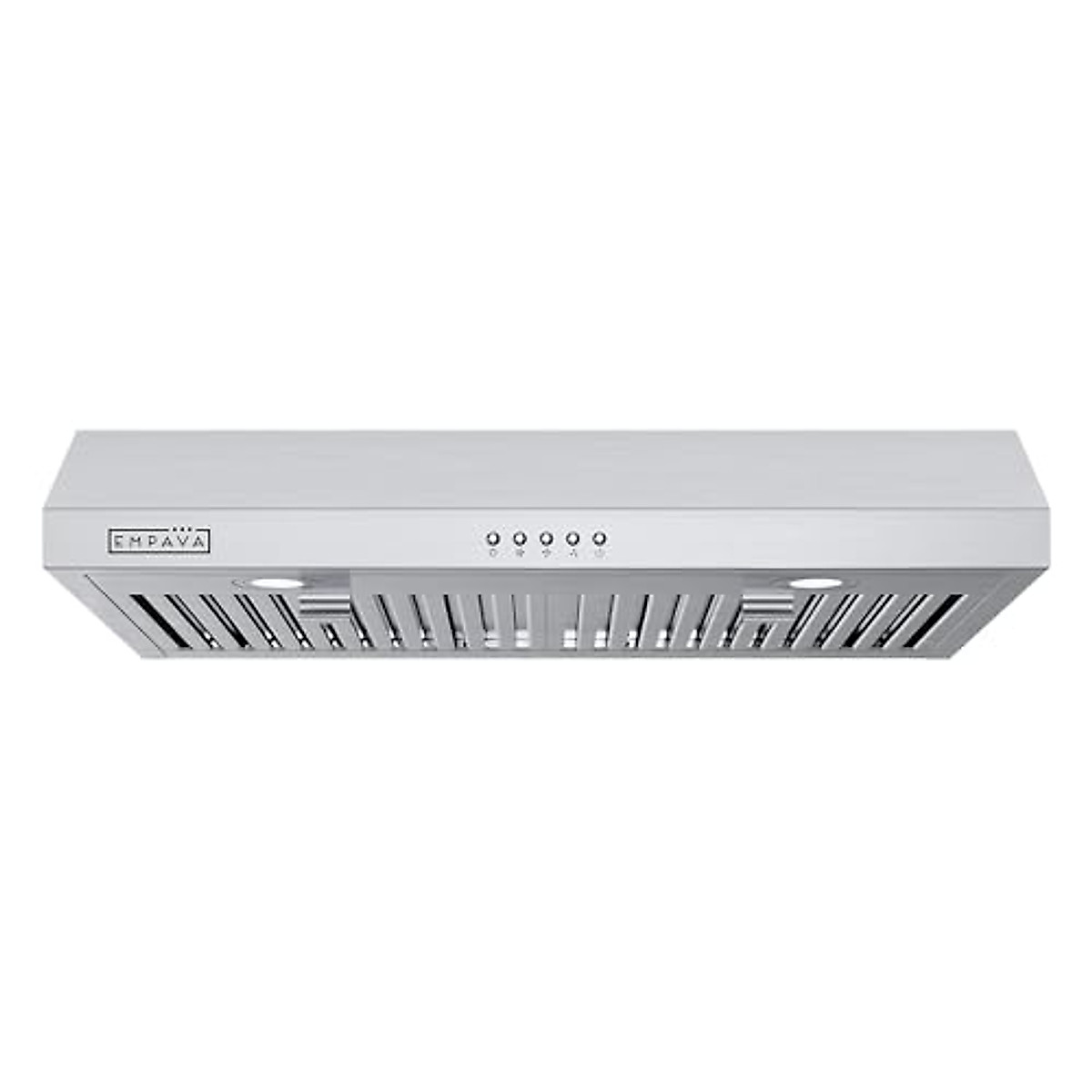 Empava Ductless Under Cabinet Range Hood 36 Inch, Convertible Ducted (Rear/Top Vent), 300 CFM, Push Button Plug in, Stainless Steel