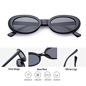 knliwkm 2 Pairs Retro Oval Sunglasses For Women Men Small Face 90s Y2K Glasses Vintage Thin