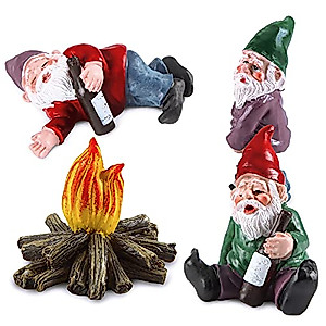 4 Pieces Christmas Happy Fairy Gnomes Garden Accessories Sculpture Collectible Figurines Miniature Gardening Figurine Gnomes Ornament Gnome Kit Fairy Garden Statues for Miniature Fairy Garden Supplies