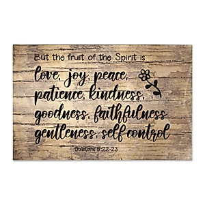 godblessign But The Fruit Of The Spirit Wood Sign Vintage Retro Rustic Hanging Sign Bible Inspirational Saying Quotes Wall Art Plaque Home Farmhouse Living Room Garden Decor Hanger