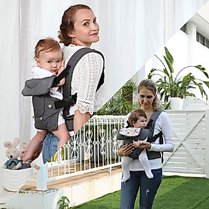 Baby Carrier, Convertible Soft Baby Wrap Carrier Ergonomic 4-in-1 with Breathable Air Mesh and All Adjustable Buckles for Newborn to Toddler