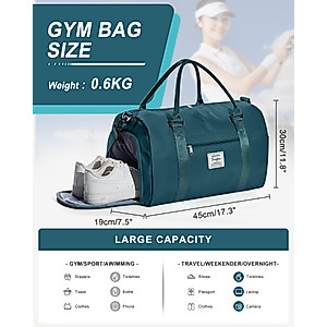 Gym Bags Womens Mens with Shoes Compartment and Wet Pocket Travel Duffel Bag for Women for Plane Sport Gym Tote Bags Swimming Yoga Waterproof Weekend Overnight Bag Carry on Bag Hospital Holdalls