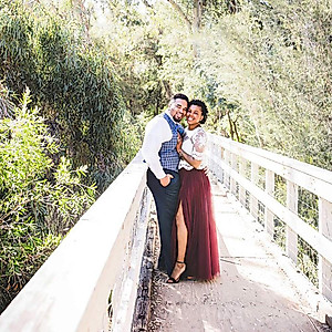 EllieHouse Adult Bride Split Long Maxi Prom Party Evening Tulle Skirt Purple XL