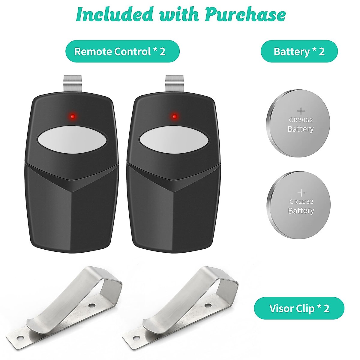 Garage Gate Door Opener Remote Transmitter,Replacement for Linear Multicode 3089 MCS308911,10 Dip Switch,Visor Clip,300mhz,2 Pack