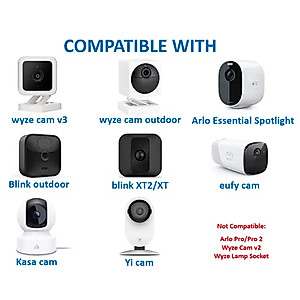 DIANMU 2 Pack 26FT Flat Power Extension Cable for Wyze Cam v3, WyzeCam Outdoor, Blink Outdoor, YI Dome Home Camera, Eufy, Simplisafe, Nest Cam, Arlo Essential, Durable Charging Cable for Security Cam