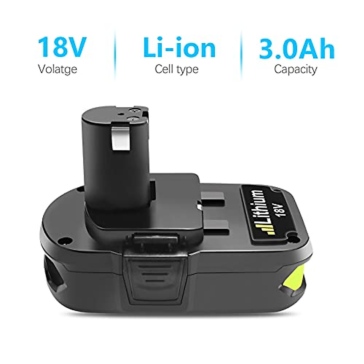 POWTREE 3000mAh 18V P108 Lithium Battery Replacement for Ryobi 18V Battery Ryobi ONE+ P107 P102 P103 P104 P105 P106 P109 P122 Cordless Power Tools 2 Packs