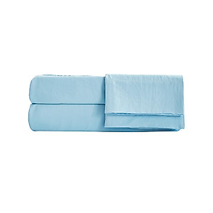 Chezmoi Collection Stone Washed Full Size Sheet Set - 4-Piece Extra Soft Breathable Wrinkle & Fade Resistant 14-Inches Deep Pocket Sheets & Pillowcases Set - Full, Chambray Blue