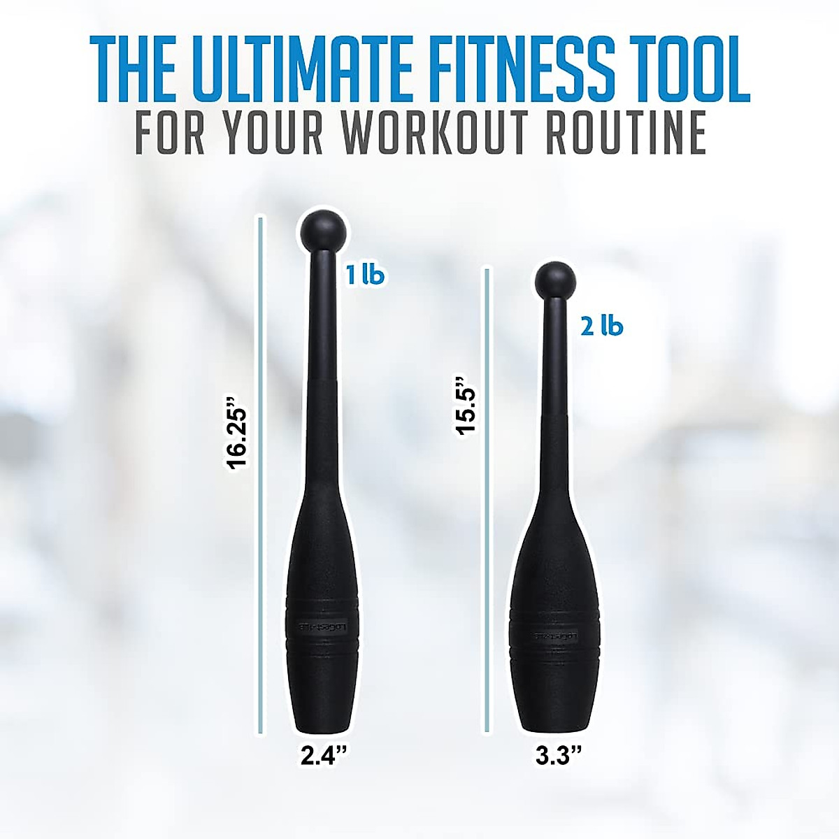 Logest Mace Exercise Club - Heavy Duty Plastic Indian Clubs Available in 1 LB and 2 LB Set 3LB Set 4LB Set of 2 Perfect for Strength Training Rehabilitation Improves Grip Full Body Workout Mace Clubs