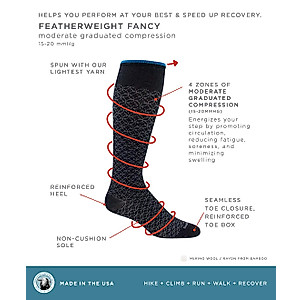 Sockwell Women's Featherweight Fancy Moderate Graduated Compression Sock, Black Multi - M/L