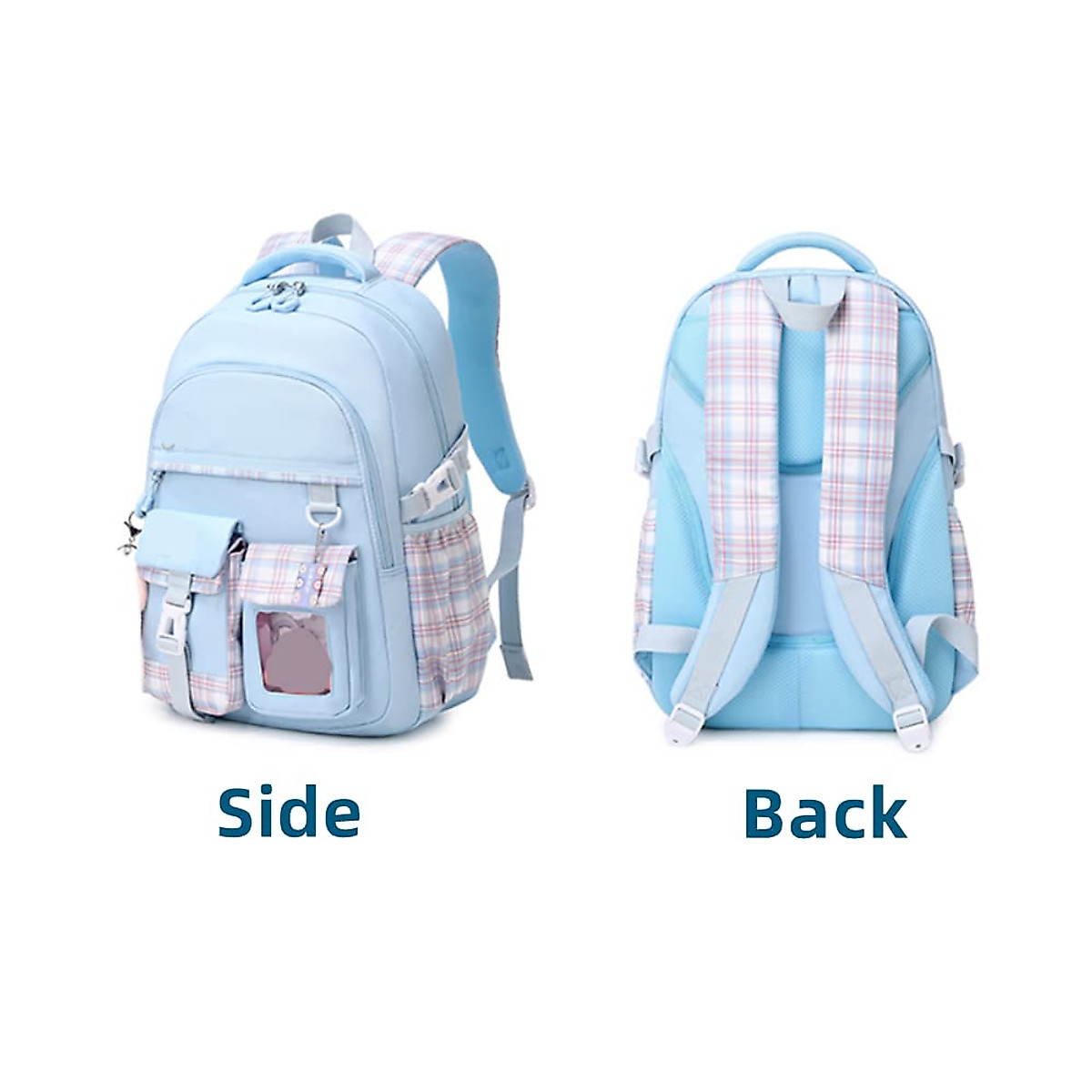Wuxi Women Girls' schoolbag fashion leisure backpack Student College Backpack(Blue)