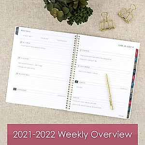 Academic Planner 2021-2022, AT-A-GLANCE Weekly & Monthly Planner, 8-1/2" x 11", Large, for School, Teacher, Student, Badge Floral (1535F-905A)
