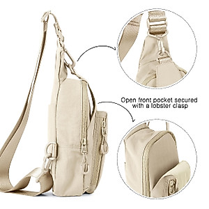 ASLABCREW Daily Sling Bag, Crossbody Daypack Chest Bag with Adjustable Straps Lightweight Small Backpack