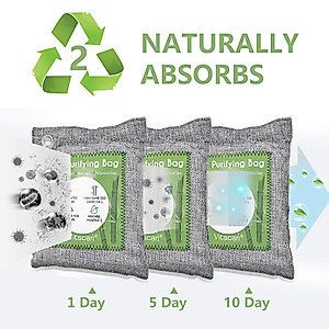 8 Pack Bamboo Charcoal Air Purifying Bag, Activated Charcoal Bags Odor Absorber, Moisture Absorber, Natural Car Air Freshener, Shoe Deodorizer, Odor Eliminators For Home, Pet, Closet, Car