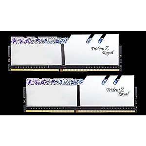 G.SKILL Trident Z Royal Series (Intel XMP) DDR4 RAM 16GB (2x8GB) 3200MT/s CL16-18-18-38 1.35V Desktop Computer Memory UDIMM - Silver (F4-3200C16D-16GTRS)